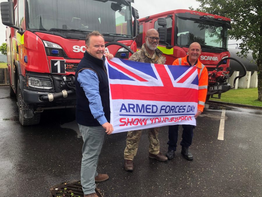 Landmarc raises the flag at Pembrey Sands to mark the start of Armed ...