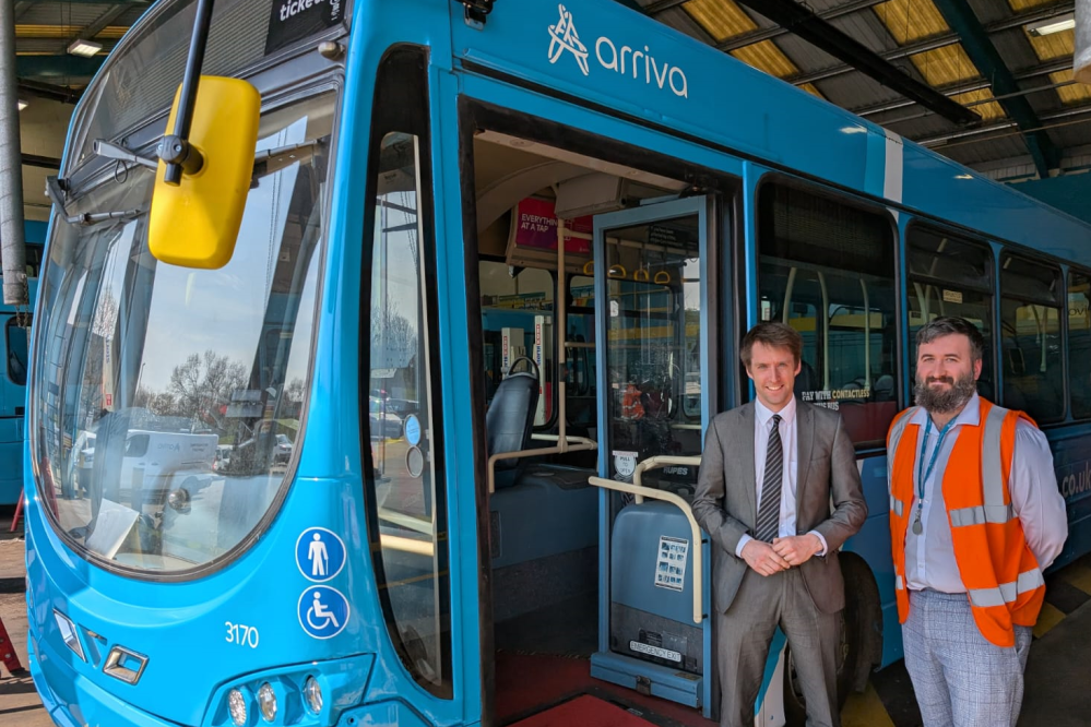 Sam Rowlands MS visits bus depot in North Wales - Herald.Wales