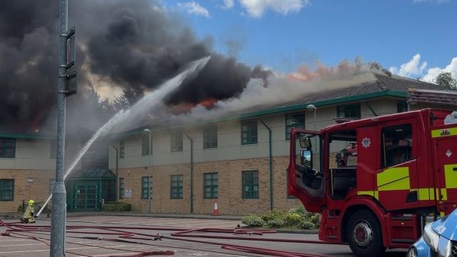 Major fire engulfs office building as crews battle blaze - Herald.Wales