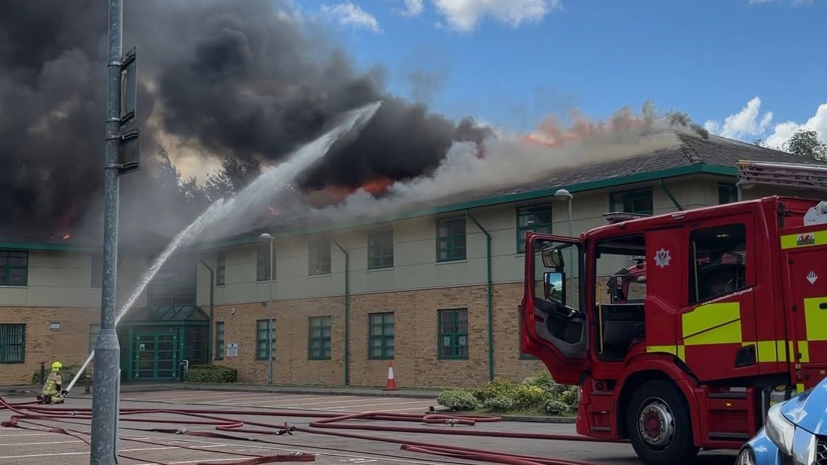 Major fire engulfs office building as crews battle blaze - Herald.Wales